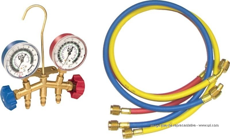 Yellow Jacket Brute II 4-Valve Manifold With Gauges (R-410A) - For HVAC ...
